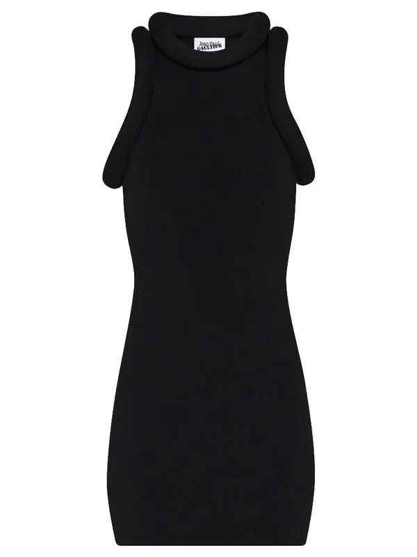 Jean Paul Gaultier Short Dress With Foam Detail - Black