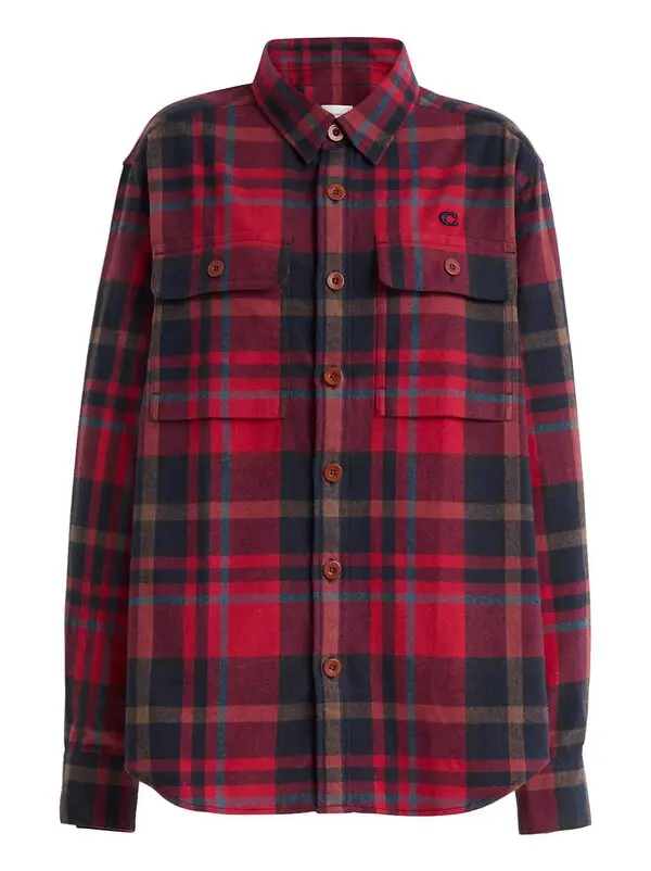COACH Restored Flannel Shirt - Red/navy