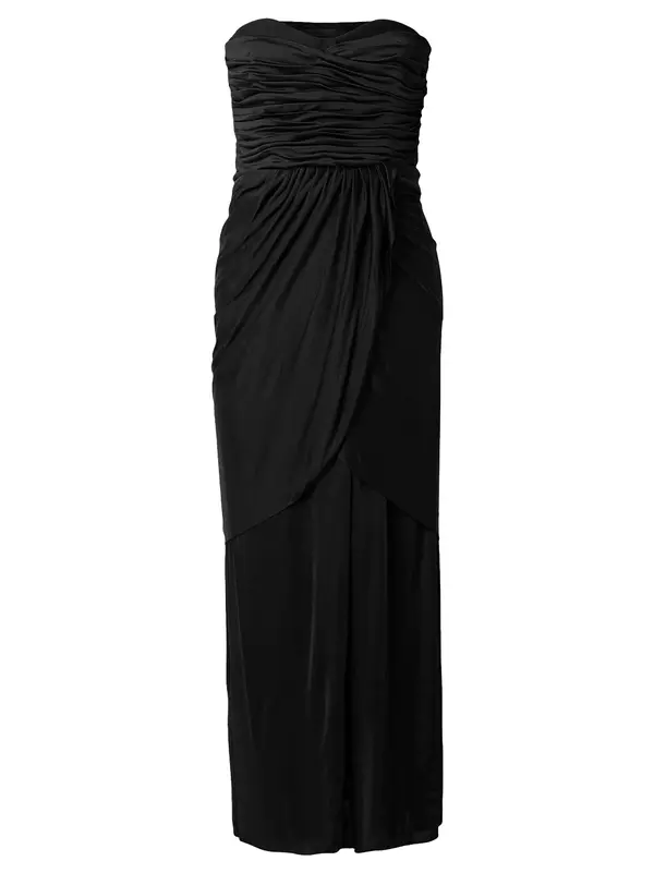 Proenza Schouler Strapless Ruched Maxi Dress - Black
