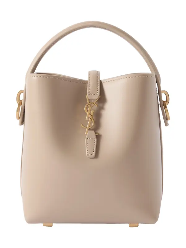 Saint Laurent Le 37 Mini Leather Bucket Bag - Neutrals
