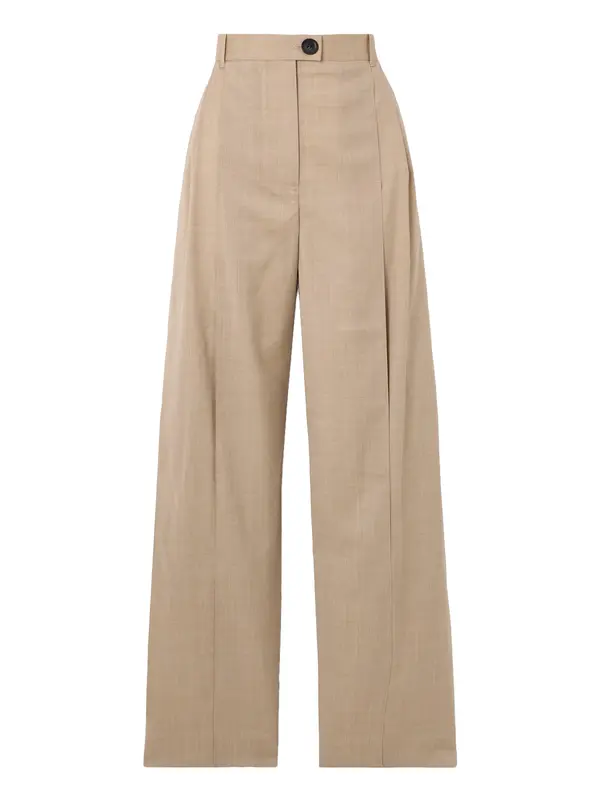 PETER DO Cutout Wool-blend Trousers - Neutrals