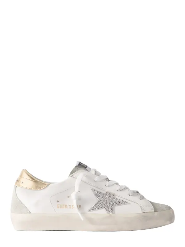 GOLDEN GOOSE Super-star Distressed Sneakers - White