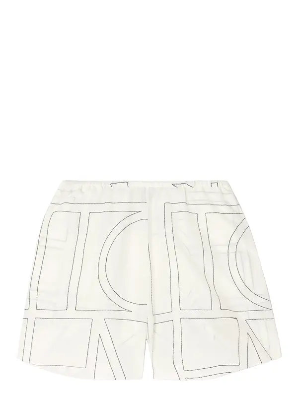 TOTEME Embroidered Organic Cotton And Silk-blend Shorts - White