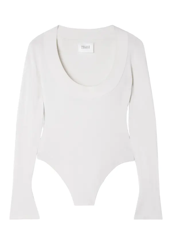 Galvan Sasha Knitted Bodysuit - White