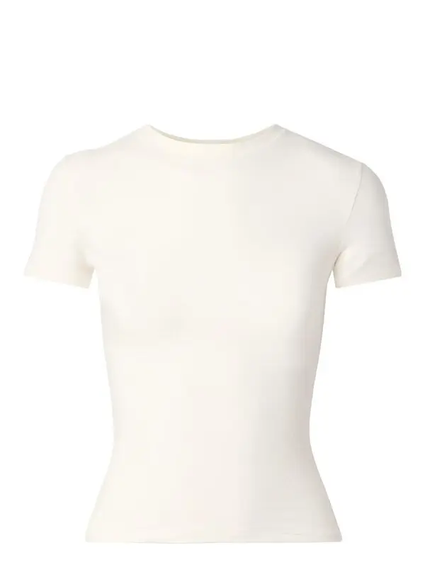SKIMS Stretch-cotton Jersey T-shirt - Ivory