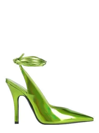Attico Pointed Toe Stiletto Heel Pumps With Tie Fastening - Green