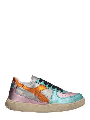 DIADORA Leather Metallic Lace-up Sneakers - Azure
