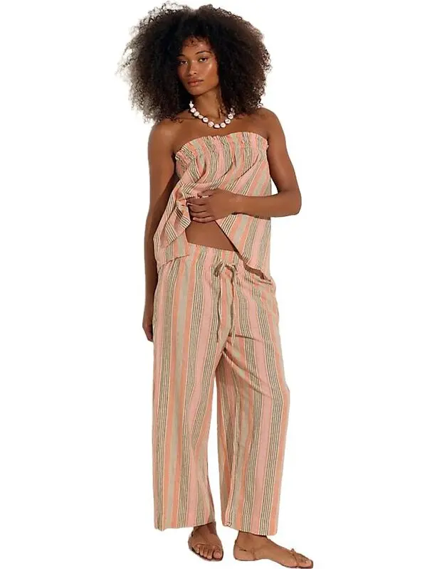 Free People Corfu Striped Cotton-linen Set - Canyon Stripe
