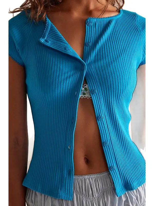 Free People Intimately Most Wanted Cardi - Bright Blue