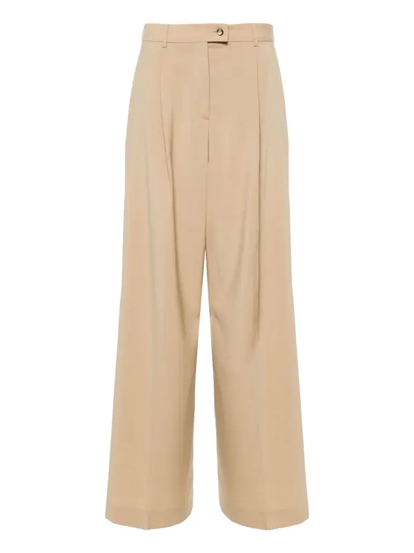 Sportmax Mid-rise Palazzo Trousers - Neutrals
