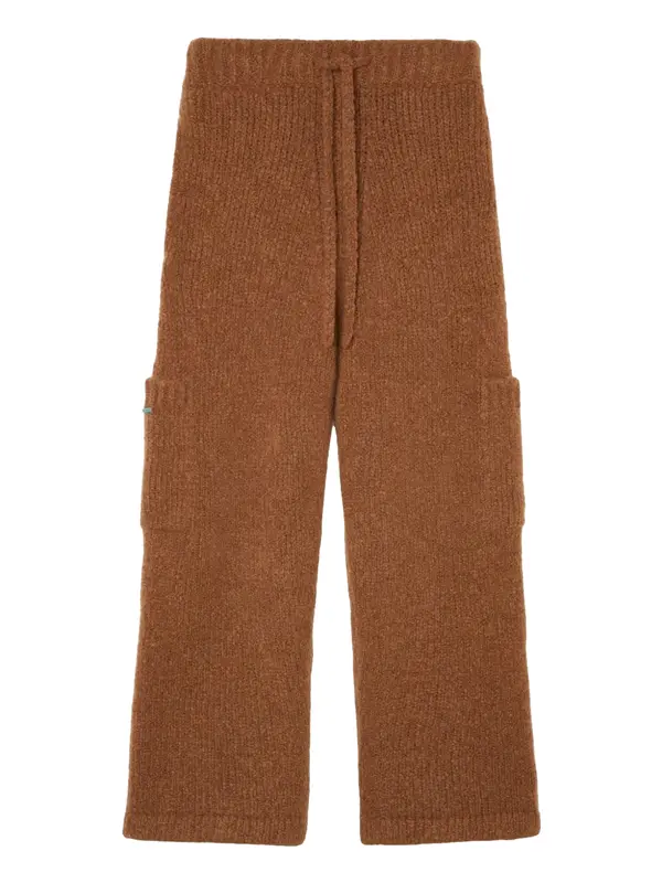Alanui Wide-leg Knit Trousers - Brown