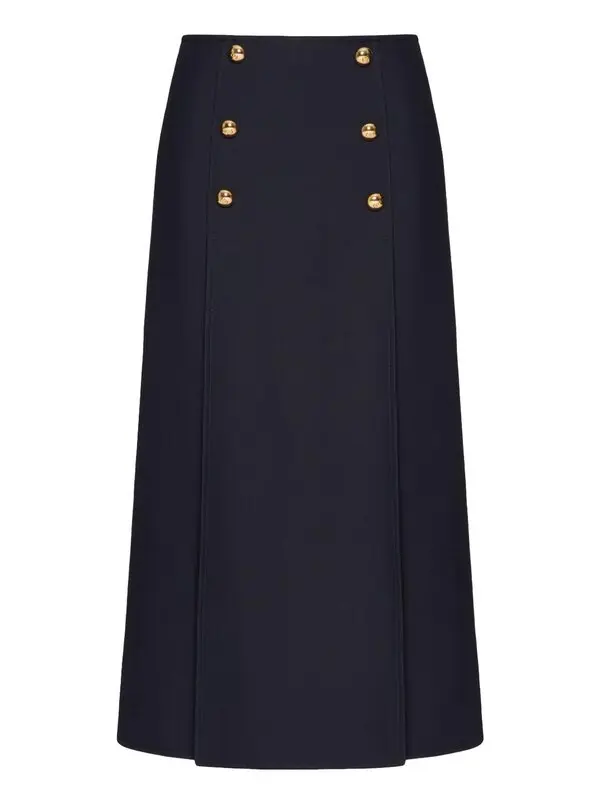 Valentino Garavani Crepe Couture Midi Skirt - Blue