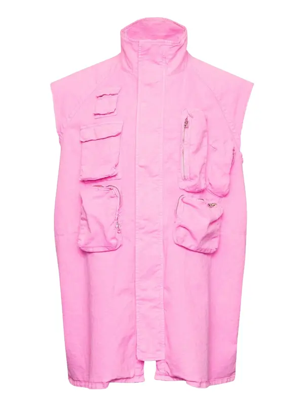 MAISON MARGIELA Stitch-logo Cotton-blend Gilet - Pink
