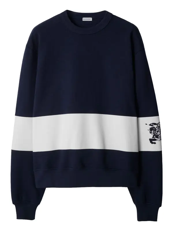 Burberry Striped Cotton Jumper - Blue