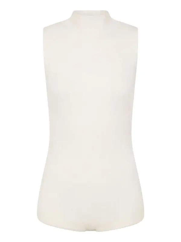 Cashmere In Love Kris Knitted Cashmere Bodysuit - Neutrals