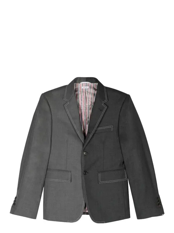 Thom Browne Single-breasted Wool Blazer - Grey