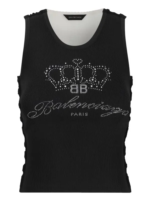 Balenciaga Embellished Sleeveless Top - Black