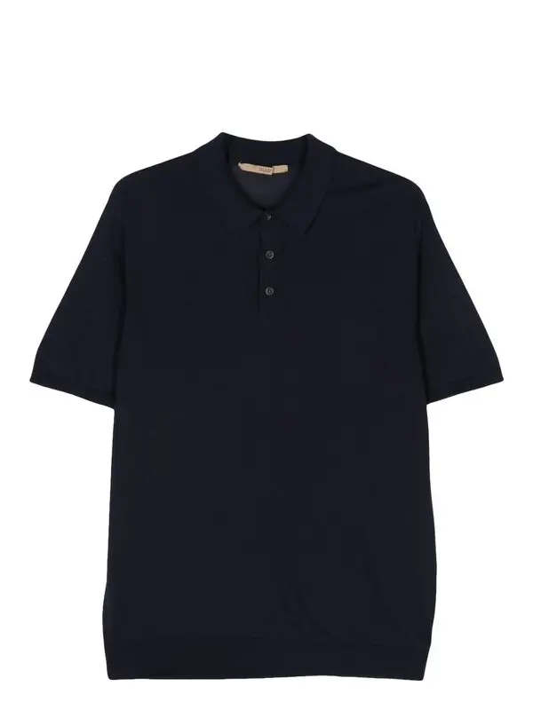 NUUR Fine-knit Polo Shirt - Blue