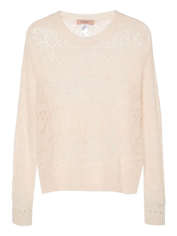 TWINSET Openwork Crochet Jumper - Neutrals
