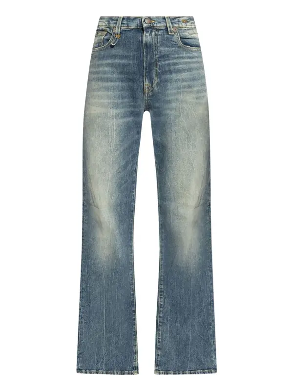 R13 Logo Patch Long Jeans - Blue