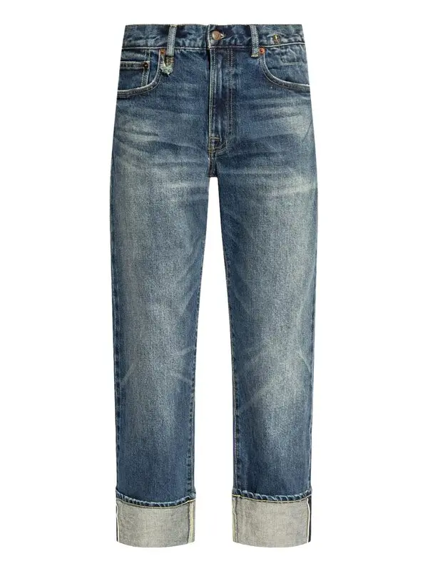 R13 Straight-leg Jeans With Rolled Cuffs - Blue