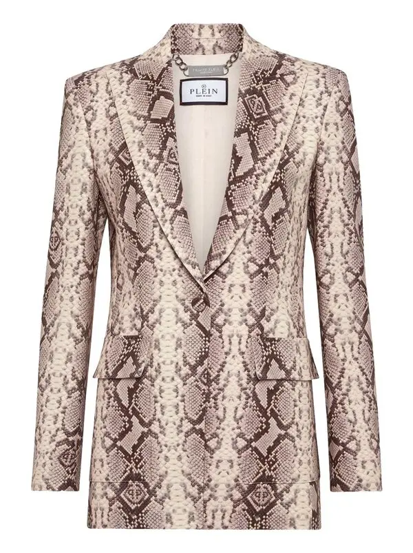 Philipp Plein Python-print Blazer - Neutrals