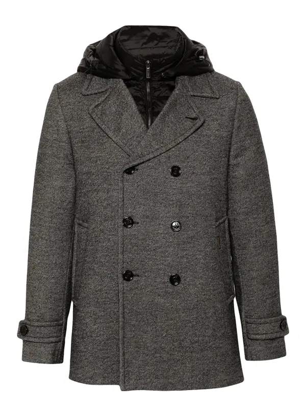 MOORER Eligio Padded Double-breasted Coat - Grey