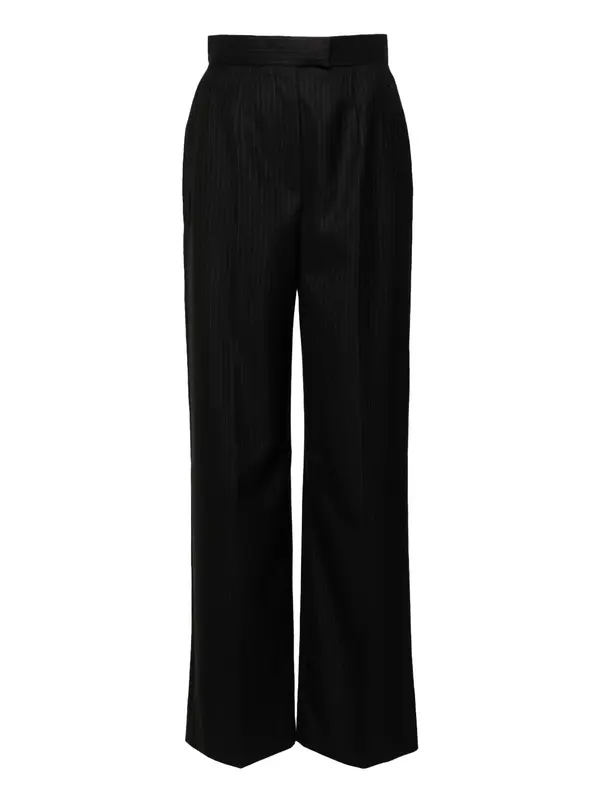 Alexander McQueen Pinstripe Tailored Wool Trousers - Blue
