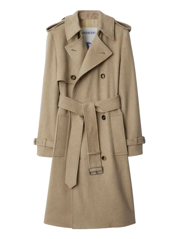Burberry Double-breasted Cashmere Trench Coat - Neutrals