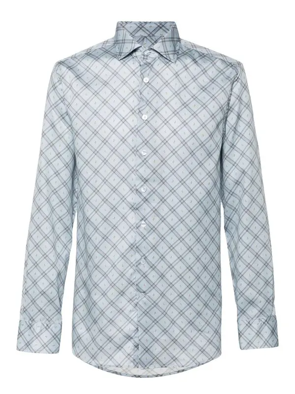 Etro Paisley-print Checked Shirt - Blue