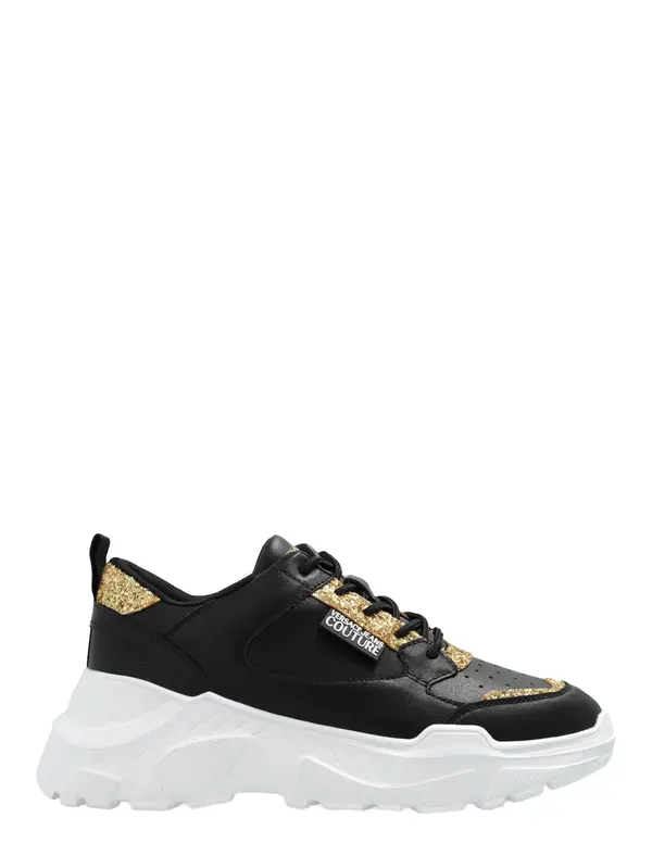 Versace Logo-patch Sneakers - Black
