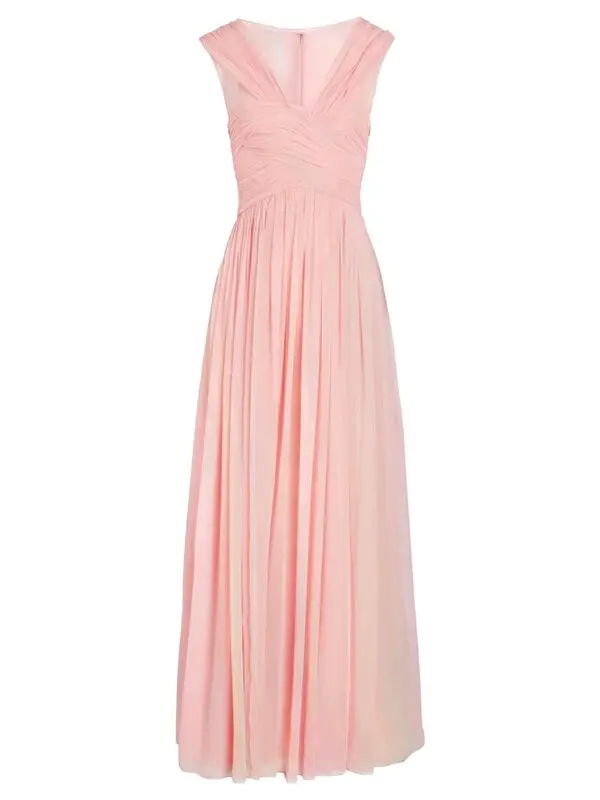 Giambattista Valli Wrapped Silk Georgette Maxi Dress - Pink