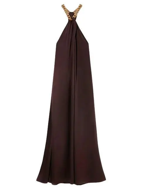 Stella McCartney Chain Halterneck Maxi Dress - Brown
