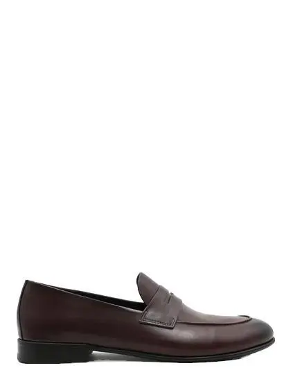 Giorgio Armani Leather Loafers - Natural