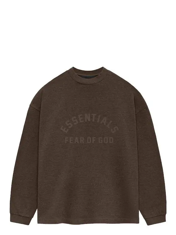 Fear Of God Essentials Core Collection Heavy Long Sleeve Tee Shirt - Heather Wood