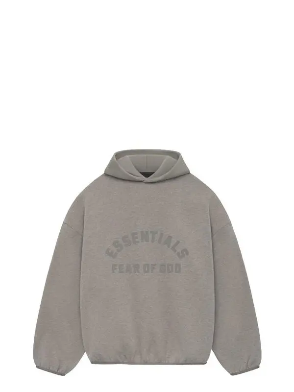 Fear Of God Essentials Core Collection Nylon Fleece Hoodie - Heather Grey/dust