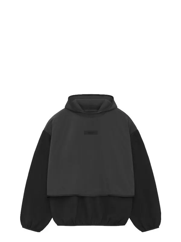 Fear Of God Essentials Core Collection Nylon Fleece Hooded Sweatshirt - Black/ Black