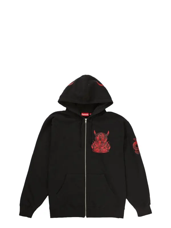 Supreme Demon Zip Up Hoodie - Black