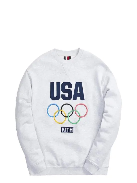 Kith For Team Usa Classic Crewneck Sweatshirt - Light Heather Grey