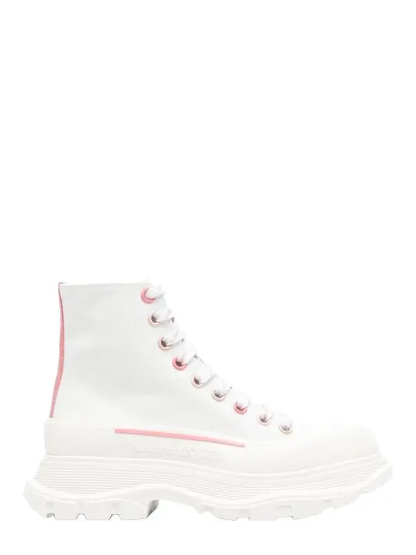 Alexander McQueen Tread Slick Low Lace Up Sneakers - White/pink