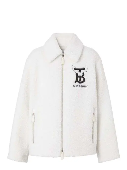 Burberry Rabbit Applique Fleece Jacket - Ecru