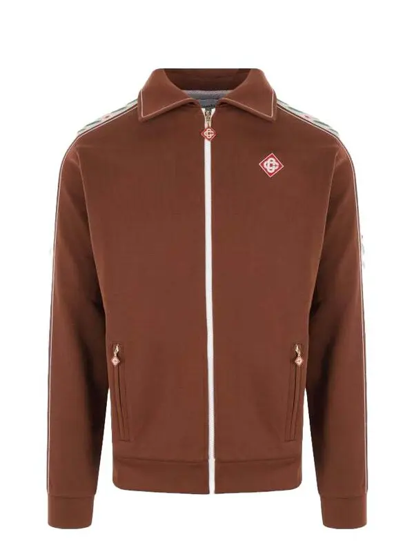Casablanca Laurel Technical Jersey Fullzip Sweatshirt - Brown