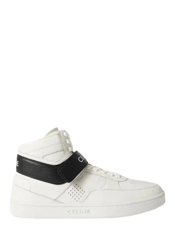 Celine Leather High-top Sneakers - White/black