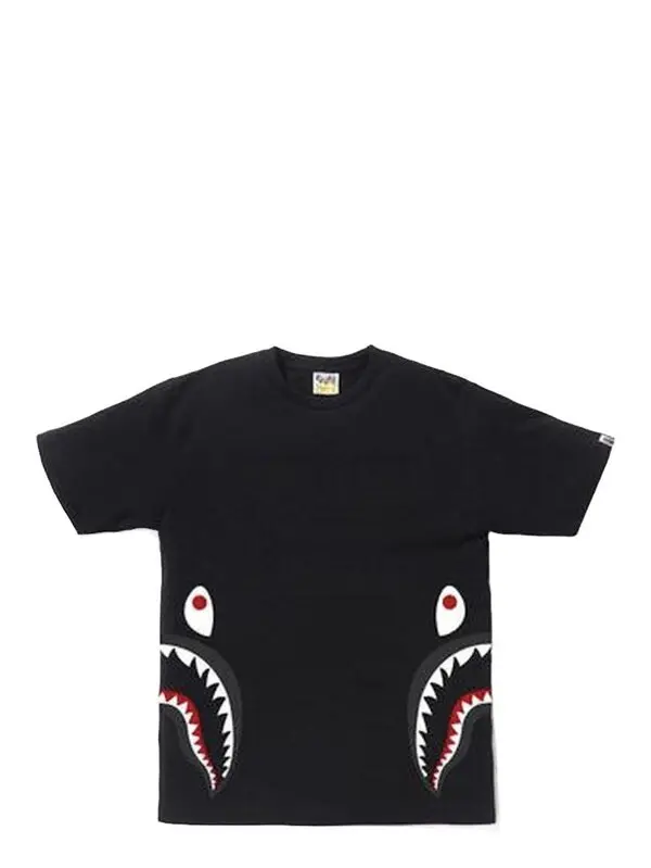 A BATHING APE Side Shark Tee Shirt - Black