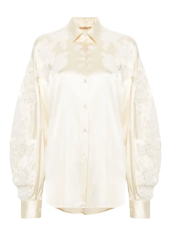 Ermanno Scervino Floral-appliqué Shirt - Neutrals