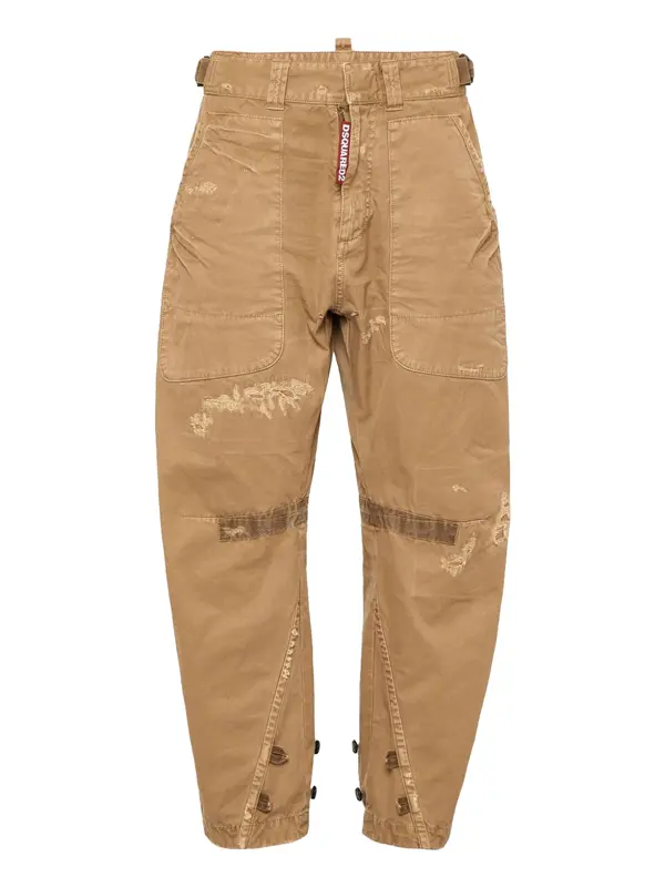 Dsquared2 Distressed Straight-leg Trousers - Brown