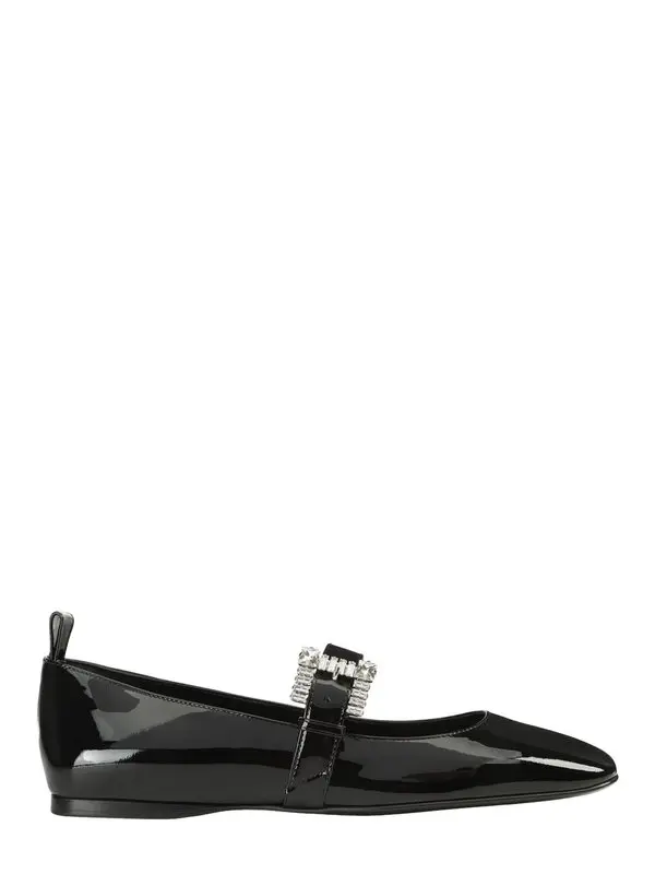 SERGIO ROSSI Sr Twenty Leather Ballerina Flats - Black