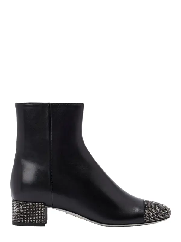 Rene Caovilla 40mm Bonien Crystal-embellished Ankle Boots - Black