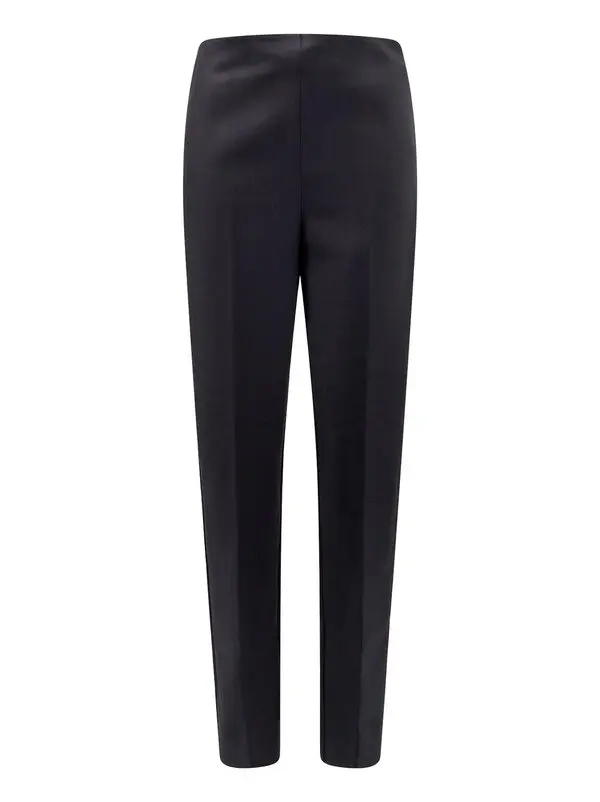RÓHE Cotton Blend Cigarette Fit Trousers - Black