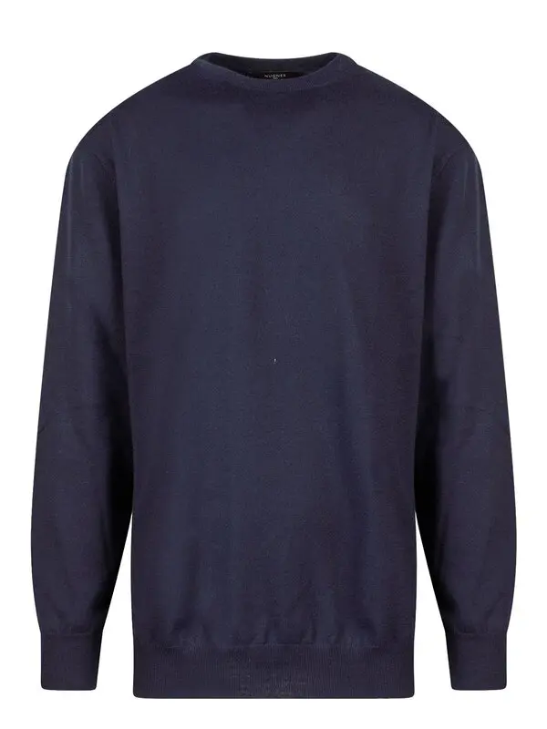 NUGNES 1920 Virgin Wool Crew-neck Sweater - Blue